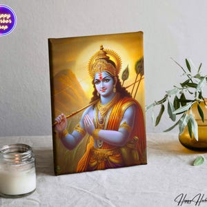 Lord Rama Painting, Hindu God Art, Hinduism Poster, Traditional Indian ...