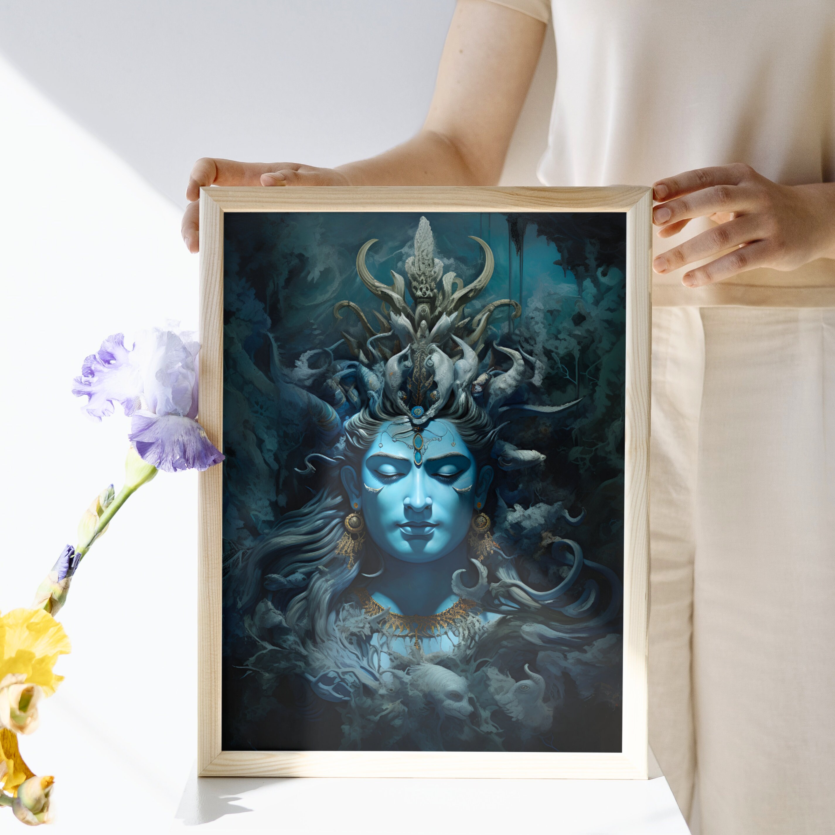 Lord Shiva Painting Shiva Wall Art God Shiva Decor Shiva Canvas Hindu ...
