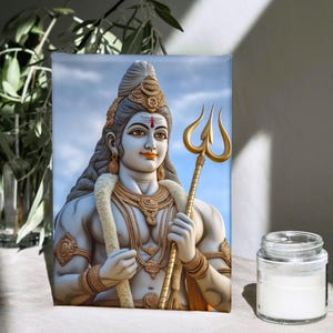 Shiva Art Lord Shiv Painting, Hindu God Canvas Art, Indian Devotional ...