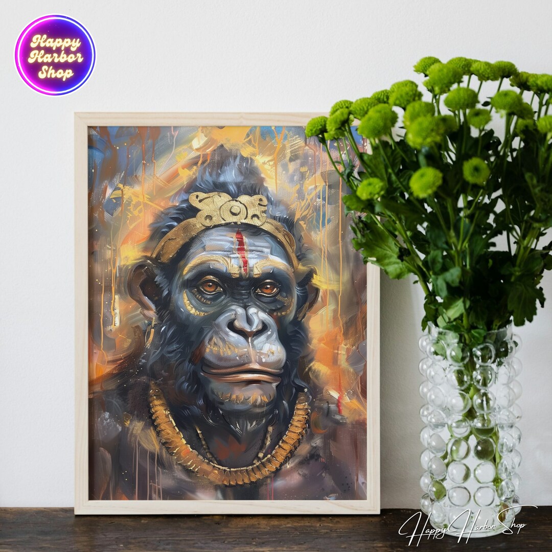 Lord Hanuman Printable God Hanuman Ji Poster Hindu God Wall Decor Print ...