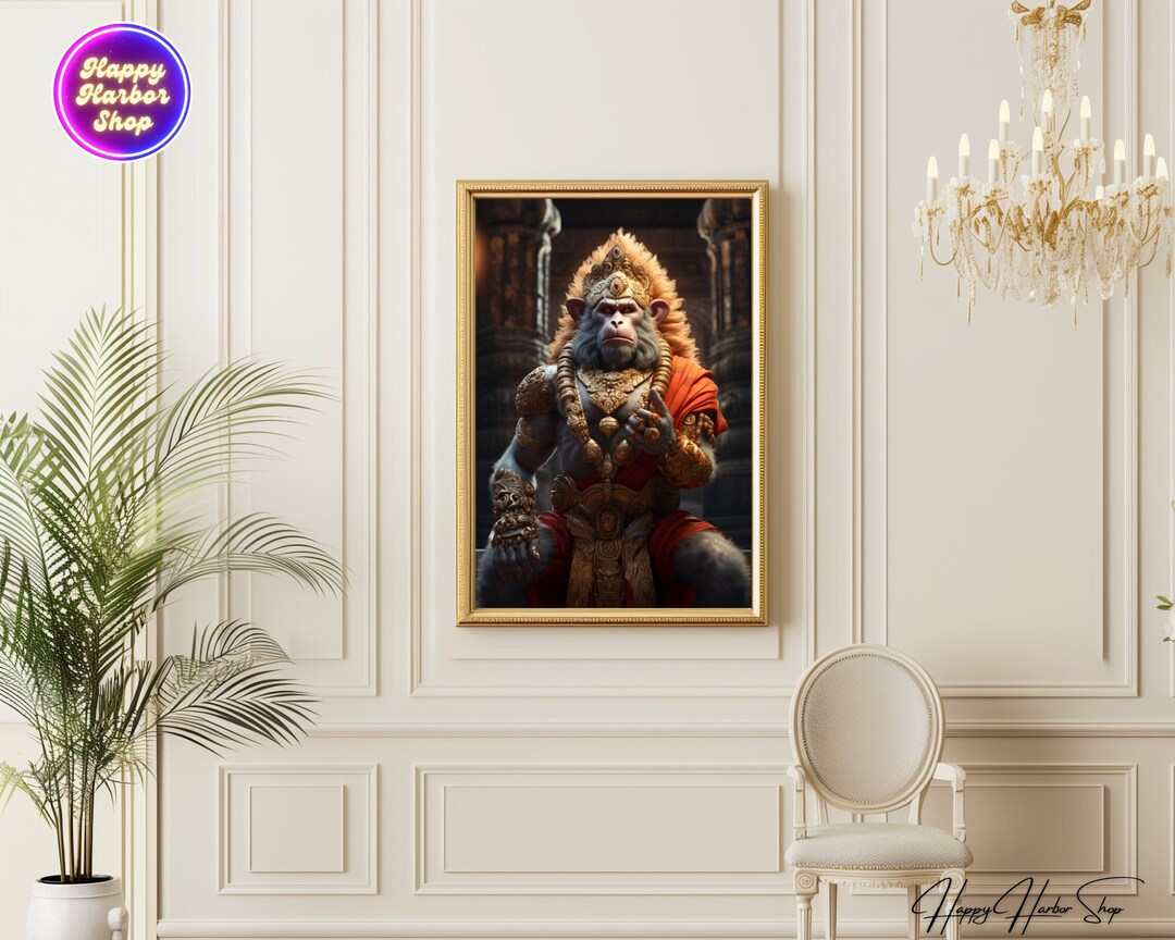 Hanuman Painting, Lord Hanuman Canvas, Hindu Gods, Hanuman Home Decor ...