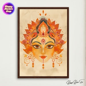Durga Maa Painting Hindu Art Goddess Religious Wall Art Hinduism ...