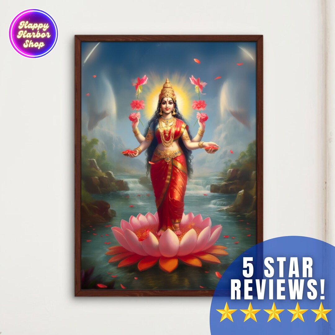Lakshmi, Goddess Lakshmi Print, Lakshmi Puja, Diwali Poster, Lakshmi ...