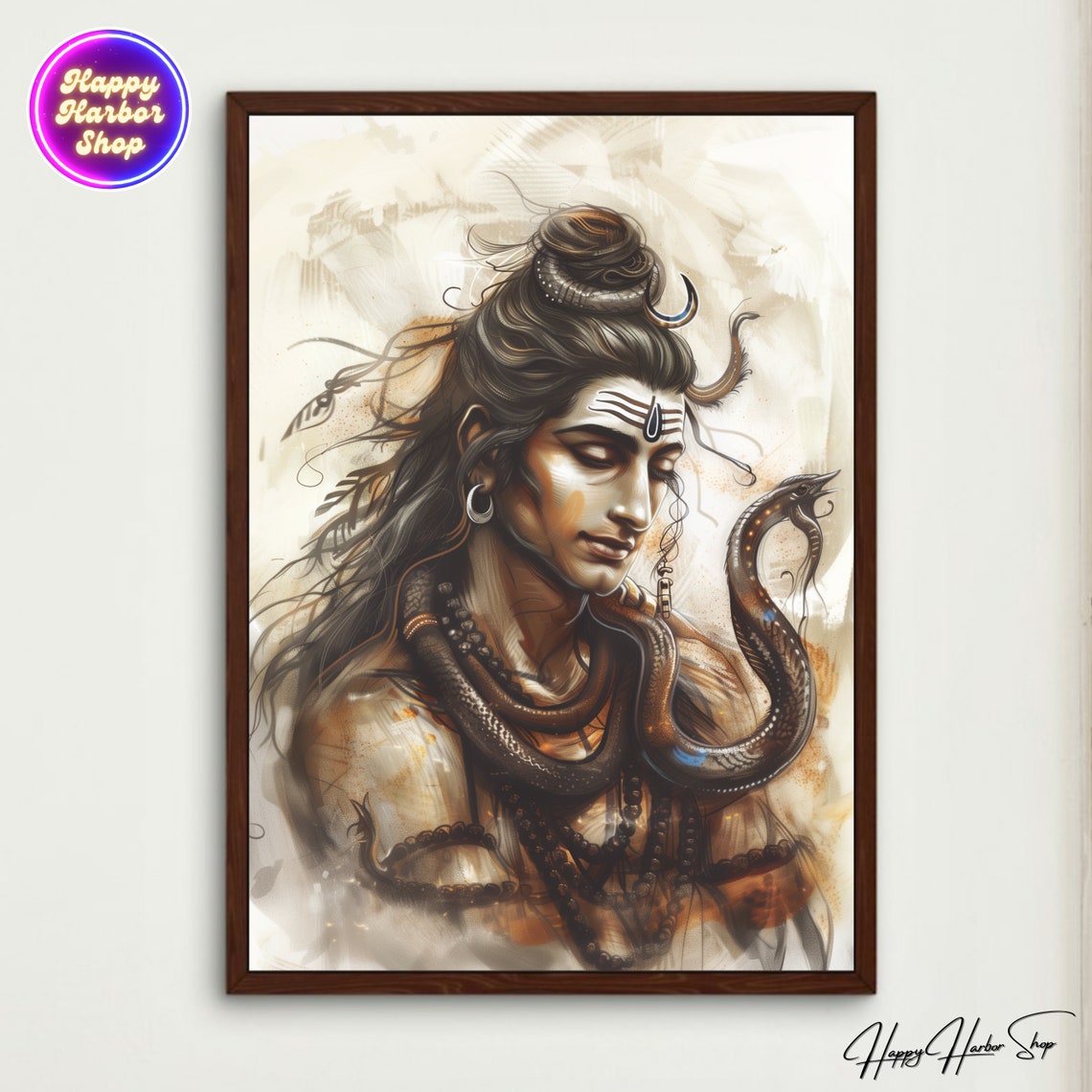 Lord Shiva Printable Art Shiva God Indian Traditional Artwork Hindu God ...