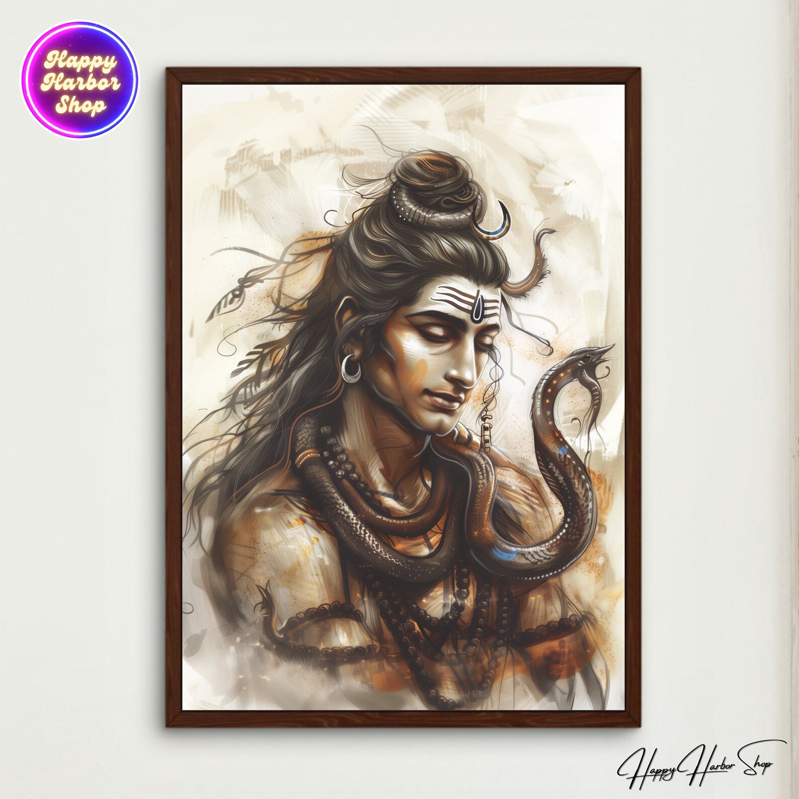 Lord Shiva Printable Art Shiva God Indian Traditional Artwork Hindu God ...