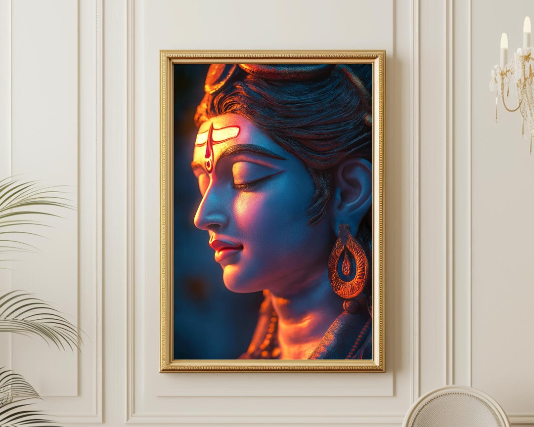 Lord Shiva Wall Art, Hindu God Painting, Shiv Ji Poster, Hinduism Decor ...