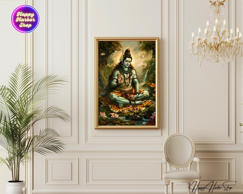Lord Shiva Painting, Hindu God Shiva Art, Traditional Shiva Artwork ...