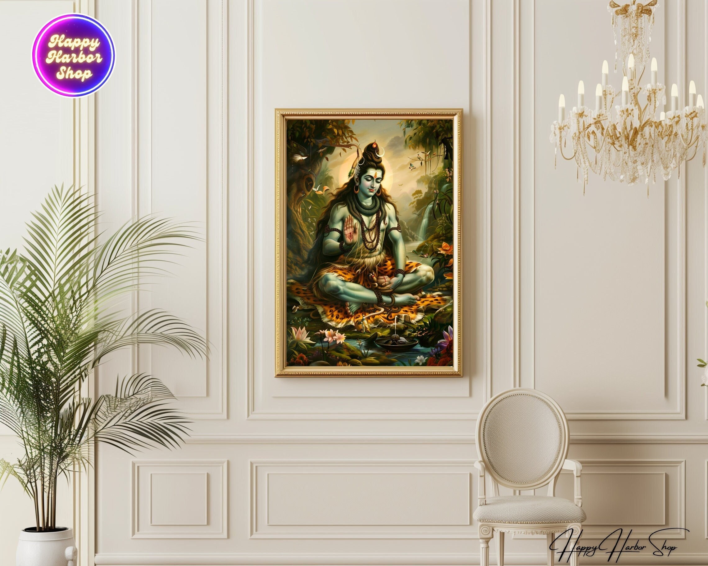Lord Shiva Painting, Hindu God Shiva Art, Traditional Shiva Artwork ...