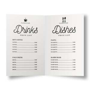 Restaurant Menu Design. Minimalist Style. A5 and Letter Sizes. - Etsy