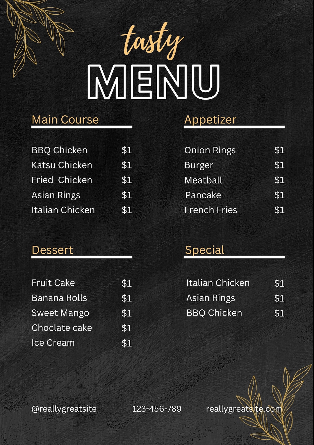 The Perfect Harmony of Taste and Simplicity: Minimalist Restaurant Menu ...