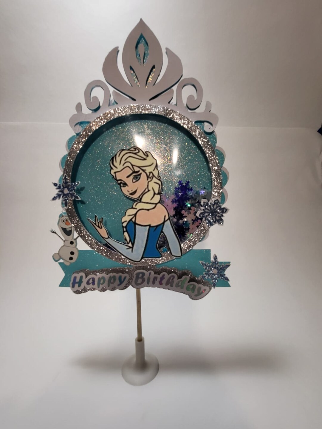 Elsa From Frozen Cake Topper and Shaker with Light - Etsy