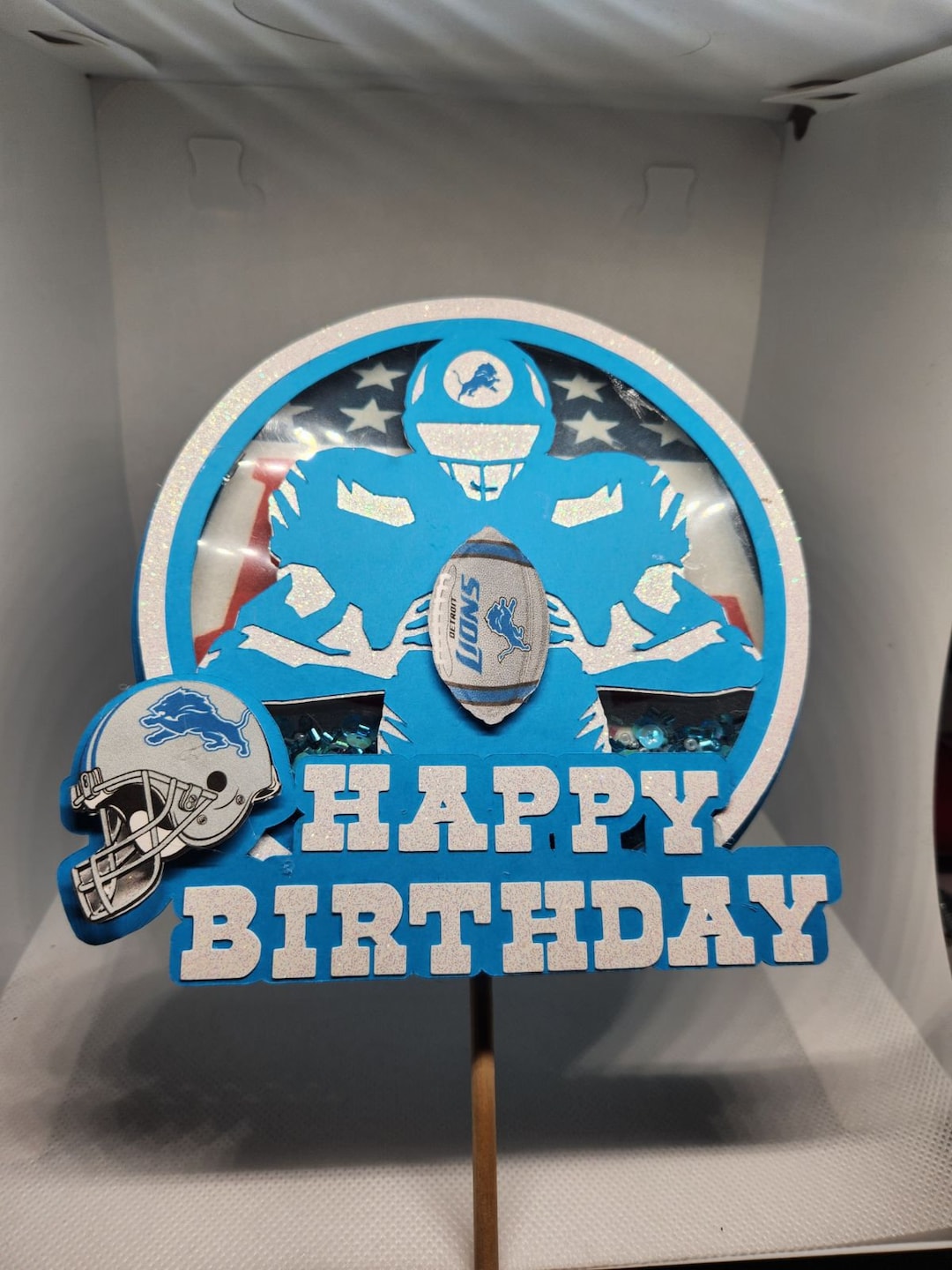 NFL Detroit Lions Football Cake Topper/shaker - Etsy