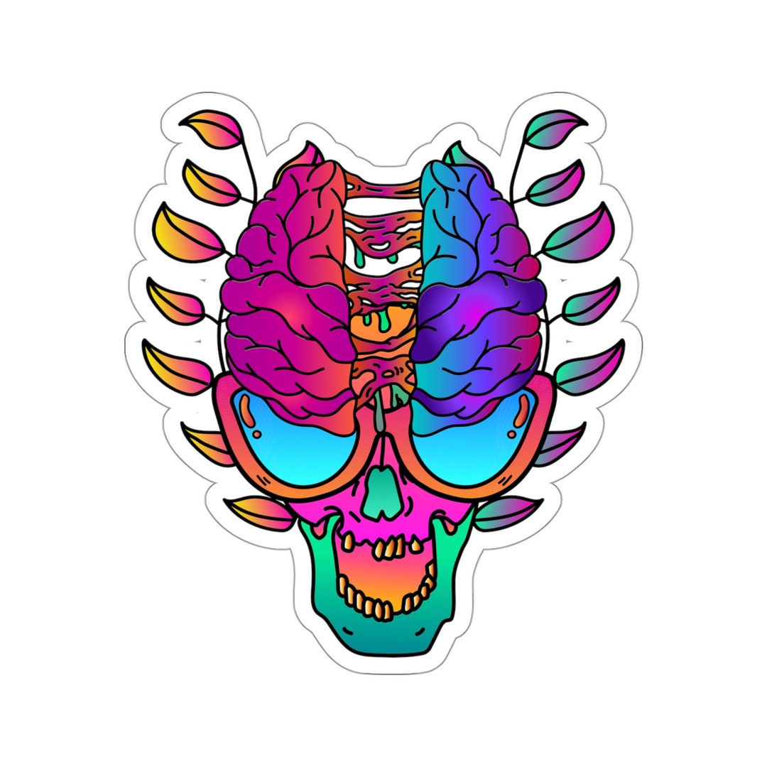 Super Trippy Skull Collage UNDERWORLD Kiss-cut Stickers - Etsy
