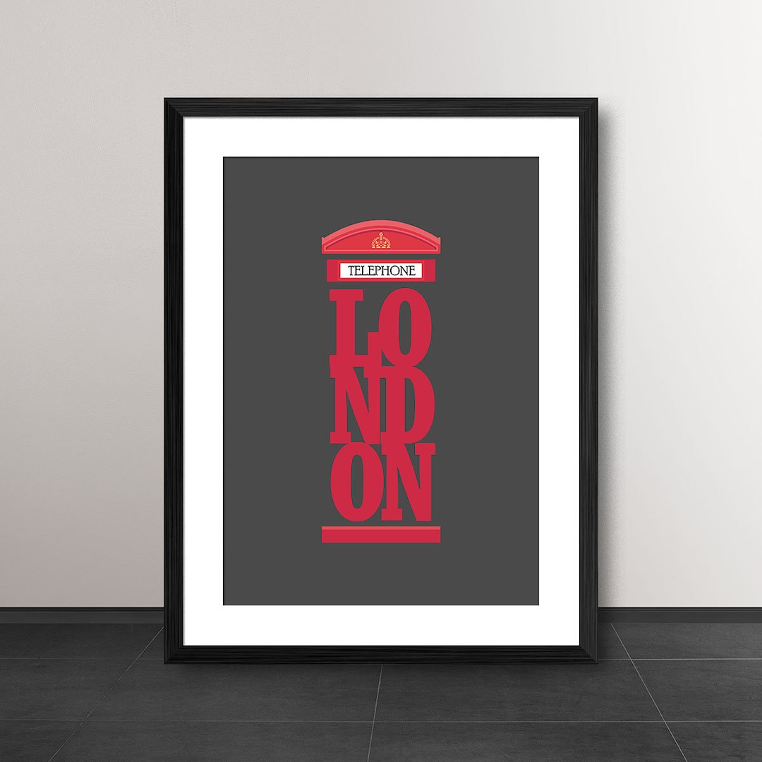 London Red Telephone Box Poster Print, Nostalgic Red Telephone Box ...