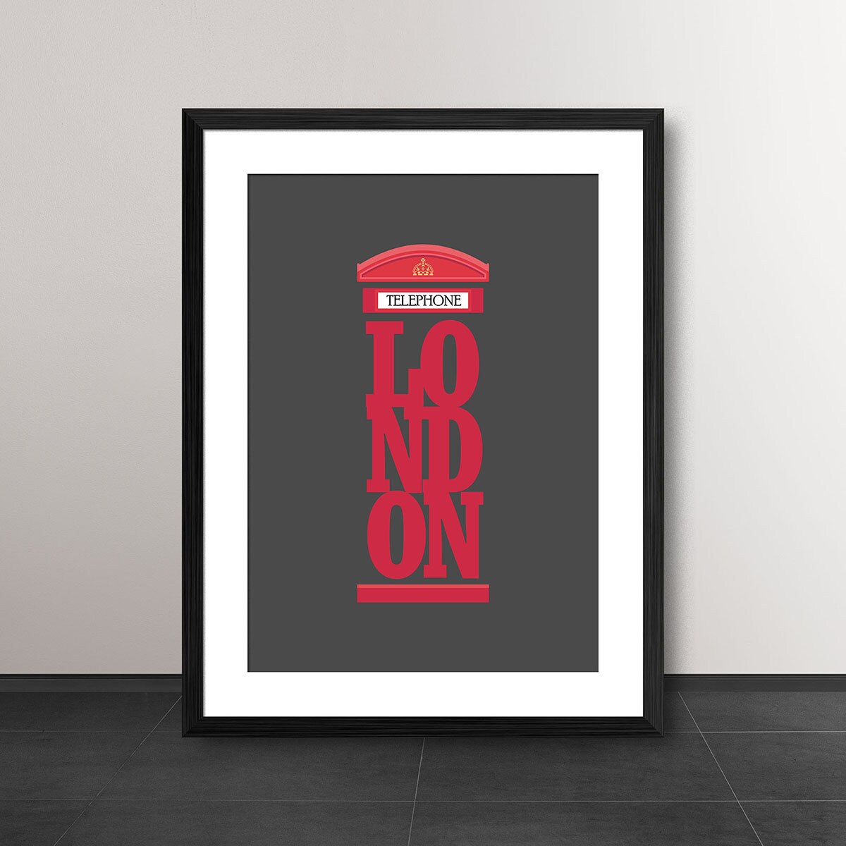 London Red Telephone Box Poster Print, Nostalgic Red Telephone Box ...