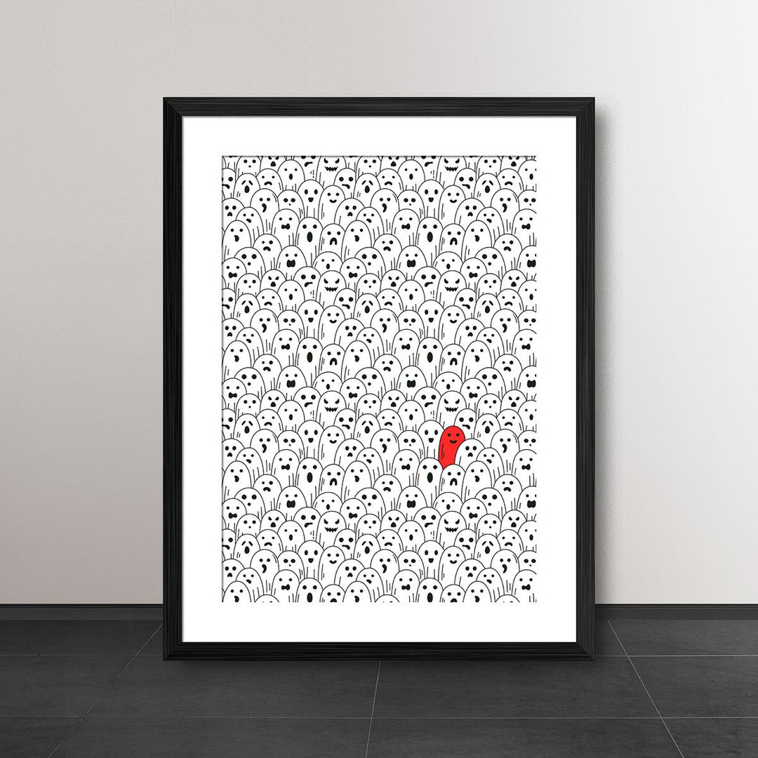 Spot the Red Ghost Poster Print, Find the Elusive Ghost, PRINTABLE ...