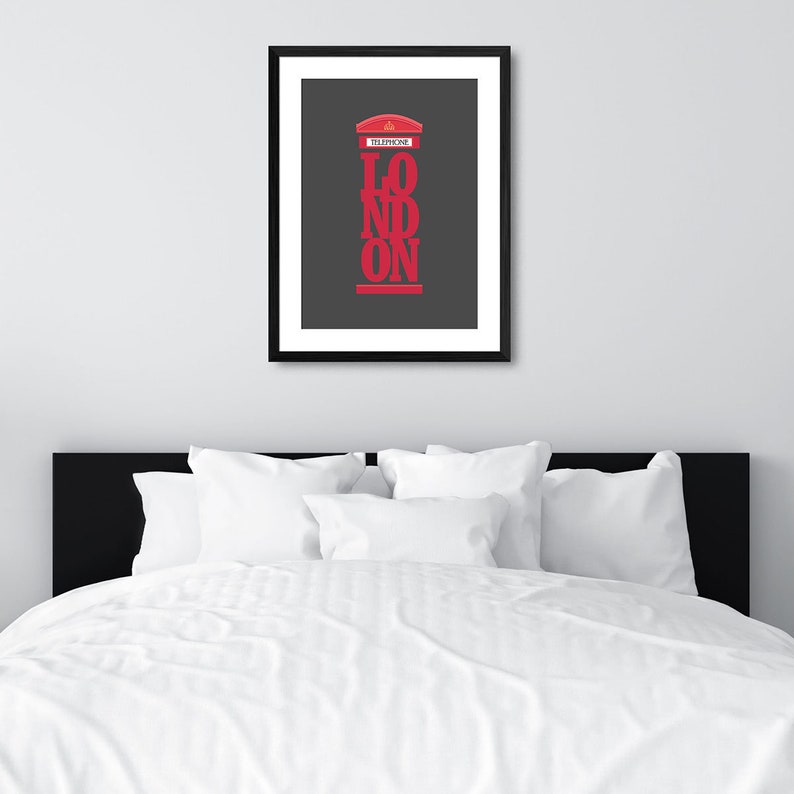 London Red Telephone Box Poster Print, Nostalgic Red Telephone Box ...