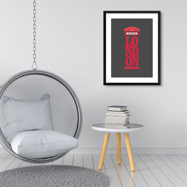 London Red Telephone Box Poster Print, Nostalgic Red Telephone Box ...
