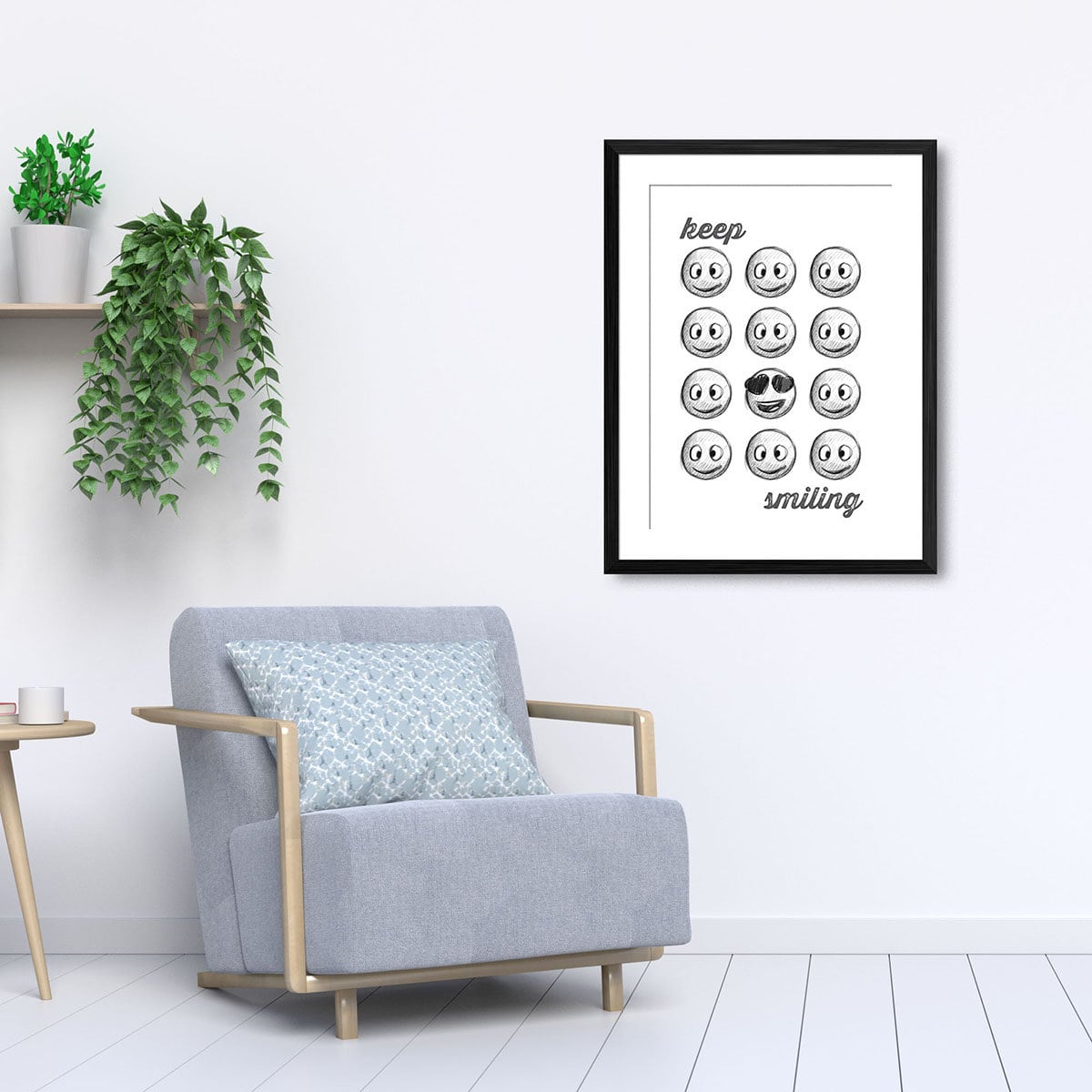 Keep Smiling Emoji Smiley Love Heart Eye's Poster Print, PRINTABLE ...