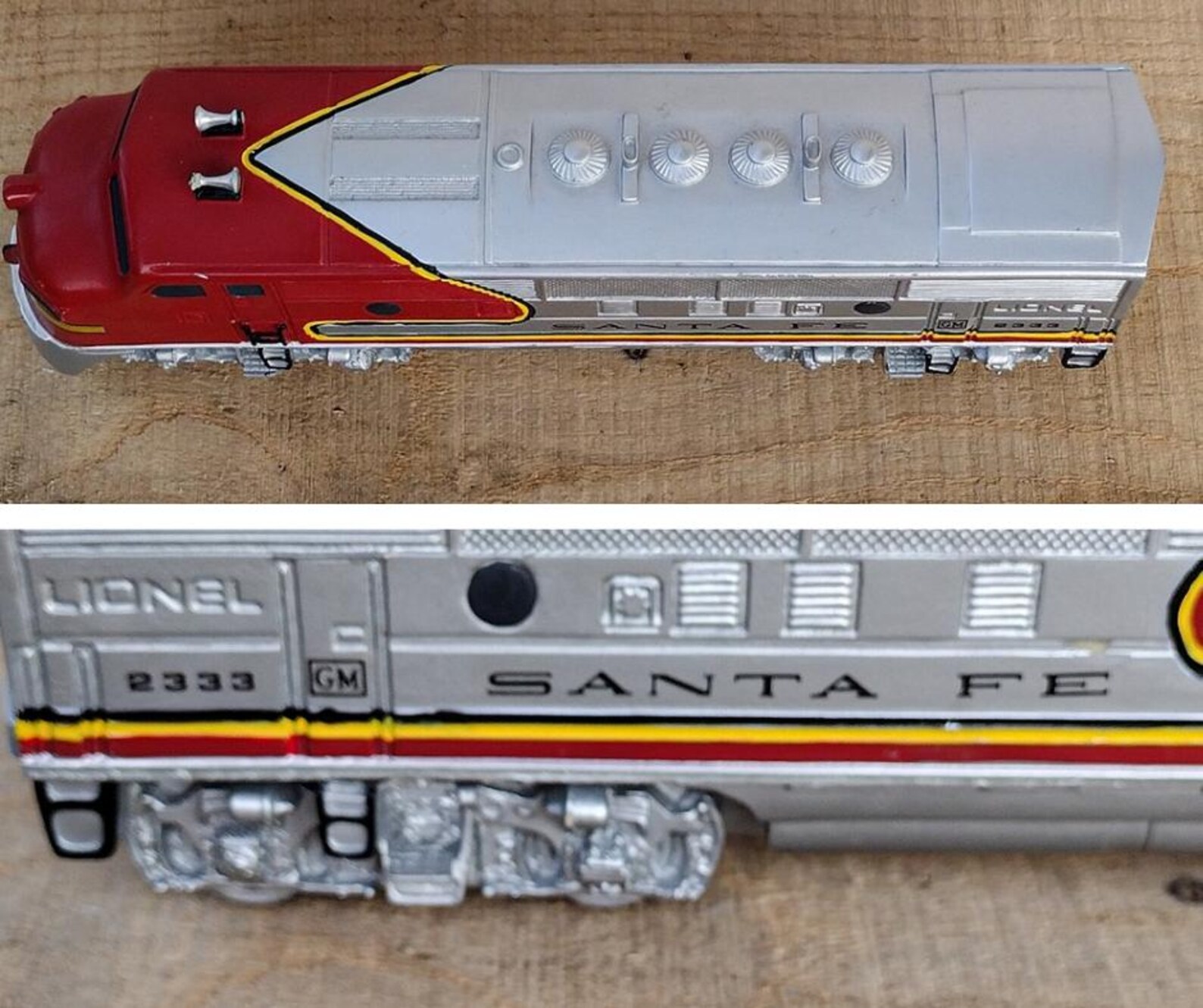 Avon 1992 Lionel Santa Fe Diesel Locomotive Train. Includes Wood Base ...