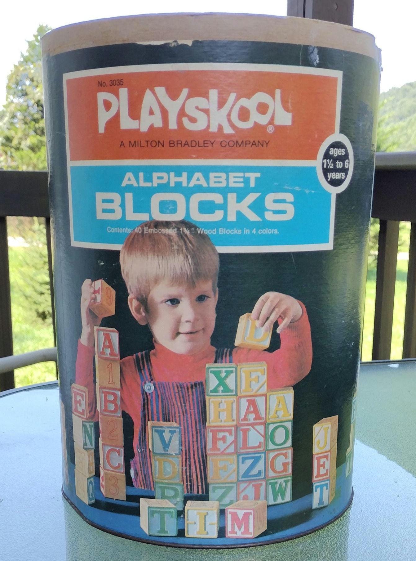Vintage Playskool Alphabet Blocks. 1970s. Toy Blocks. Wood. - Etsy