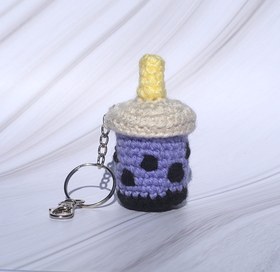 Handmade Boba Bubble Milk Tea Crochet Keychain Bag Charm - Etsy