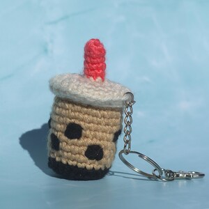 Handmade Boba Bubble Milk Tea Crochet Keychain Bag Charm - Etsy