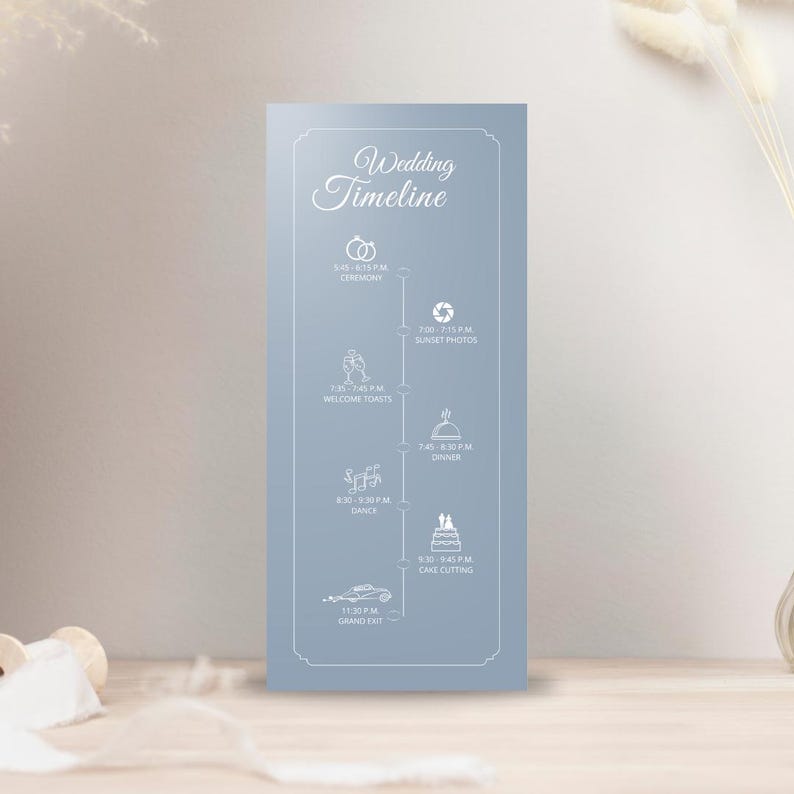 Wedding Party Timeline Printable - Polarized Blue Event Planning ...
