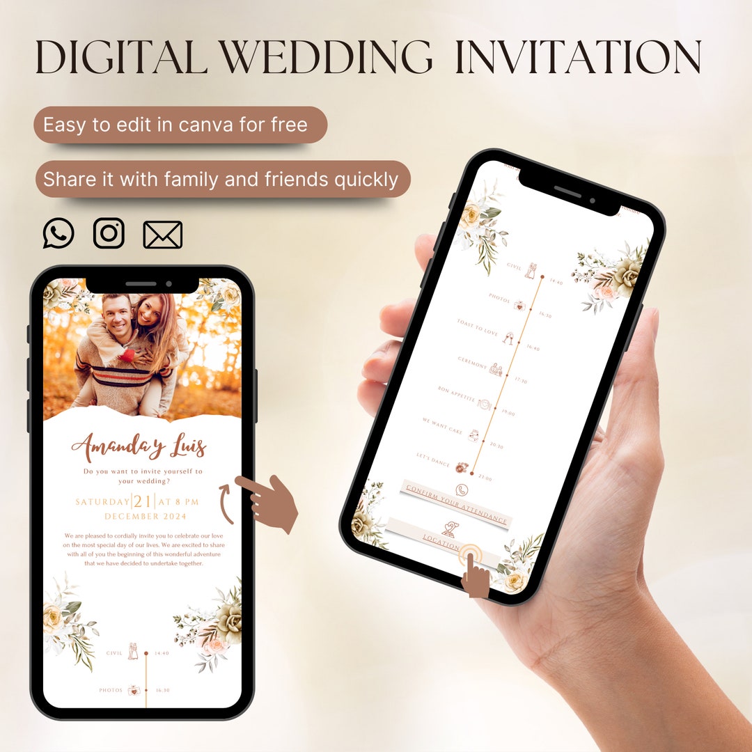 Interactive Digital Wedding Invitation-touch Confirm Rsvp-google Map ...