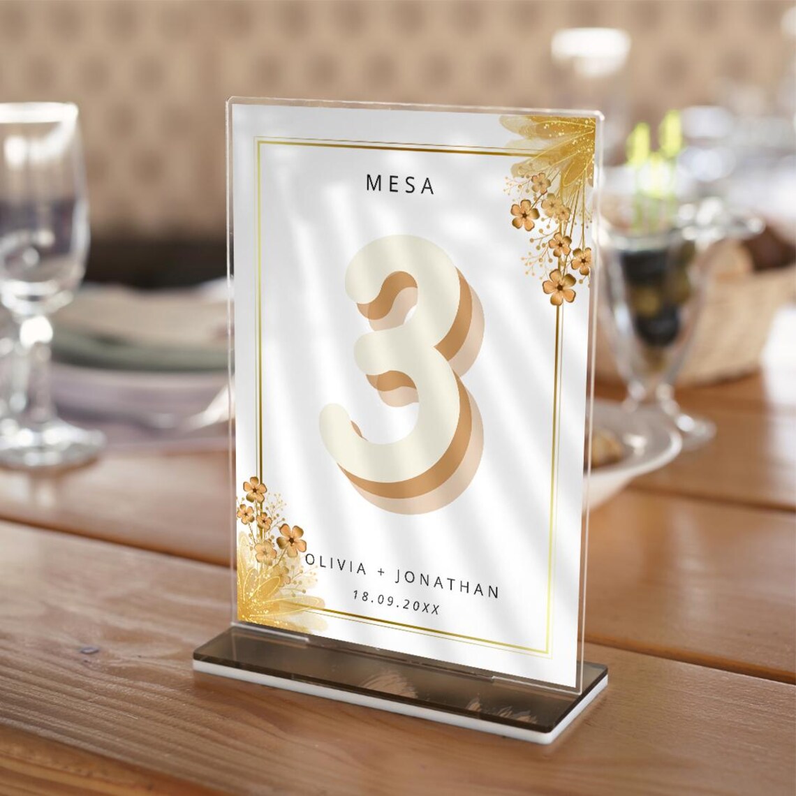 Printable Editable Gold Wedding Table Number Cards - DIY Template - Etsy