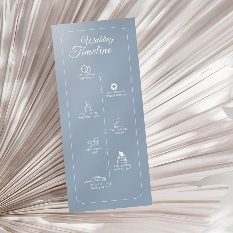 Wedding Party Timeline Printable - Polarized Blue Event Planning ...
