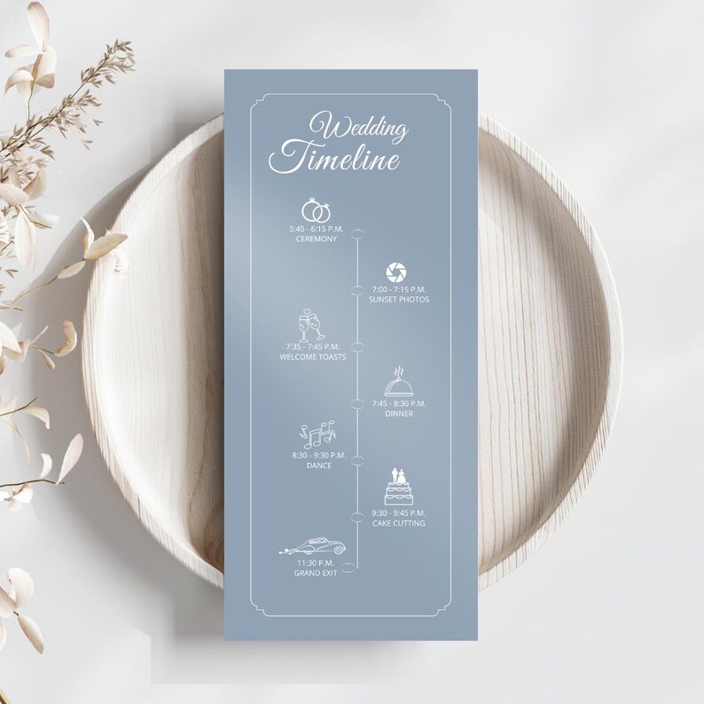 Wedding Party Timeline Printable - Polarized Blue Event Planning ...