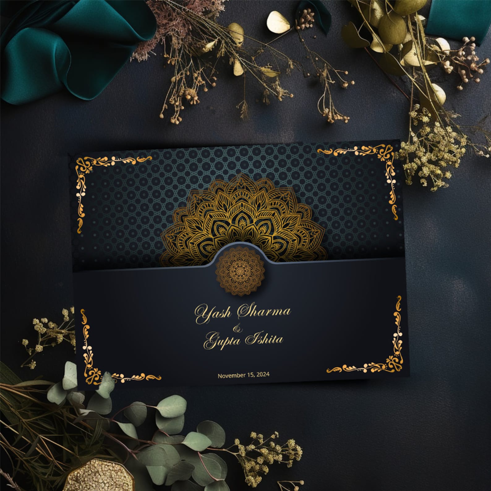 Bespoke Hindu Wedding Invitations Customize With Ease Using Editable ...