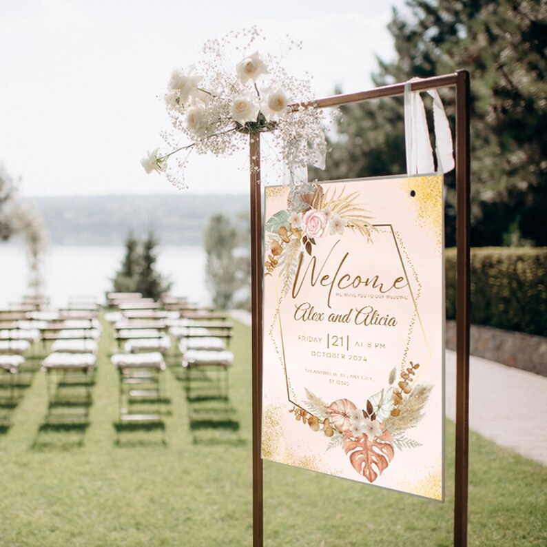 Elegant Wedding Welcome Sign-customizable Design Personalized Signage ...