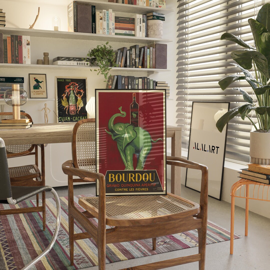 Museum Quality Vintage French Elephant Poster | BOURDOU Grand Quinquina ...