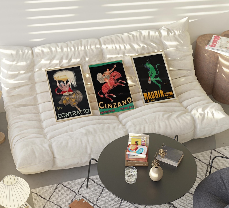 Museum Quality Vintage Liquor Poster Set of 3 – Contratto, Cinzano ...