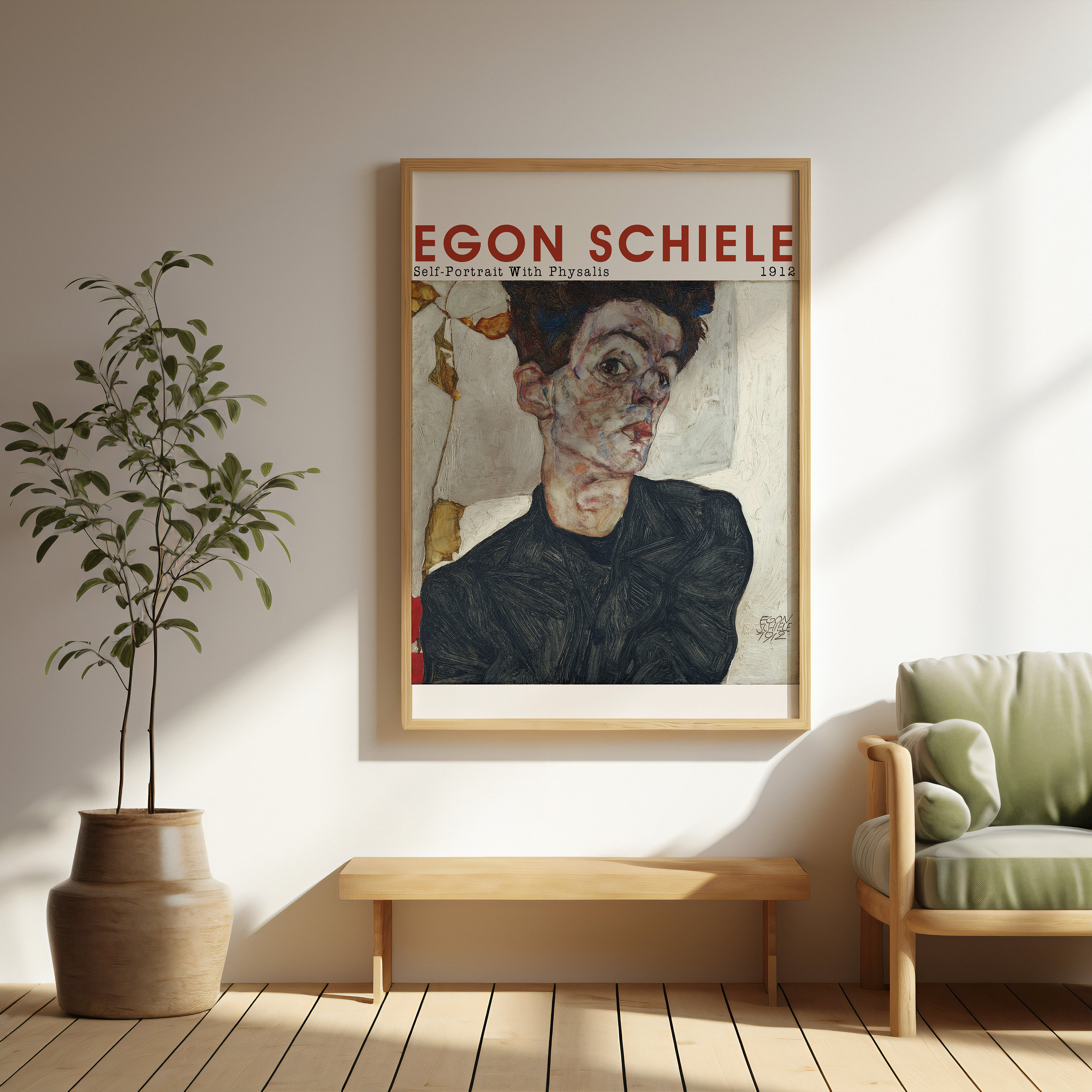 Egon Schiele Poster Egon Schiele Wall Art Birthday Gift Housewarming ...