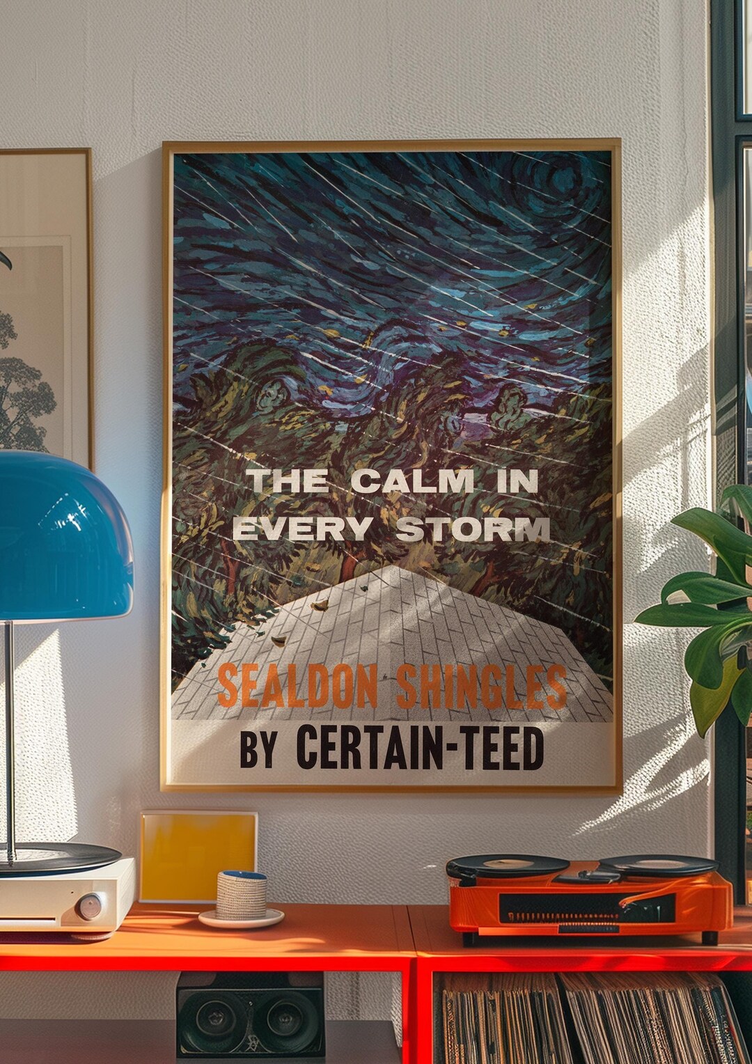 Vintage Sealdon Shingles Ad Print: Retro Weather Art - Etsy