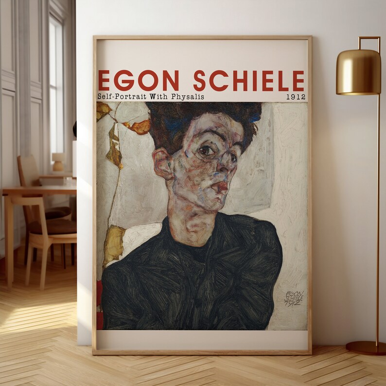 Egon Schiele Poster Egon Schiele Wall Art Birthday Gift Housewarming ...