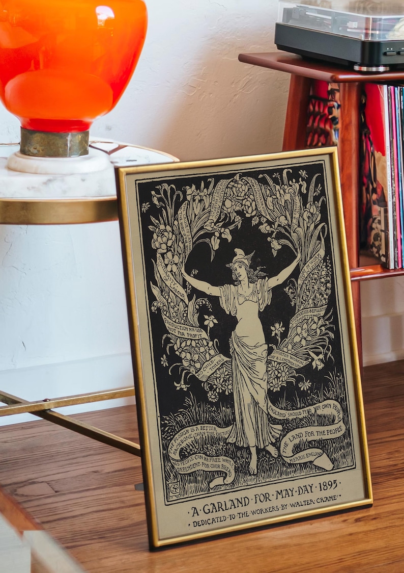 Walter Crane May Day Art Nouveau Print: Workers Rights Poster - Etsy