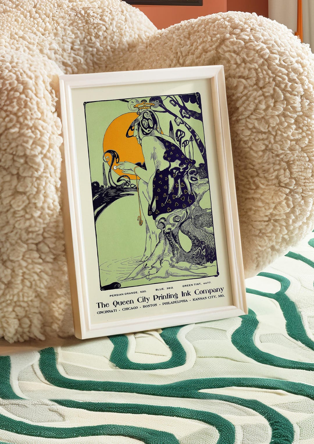 Art Nouveau Print: 1890s Queen City Ink Co. Retro Poster - Etsy