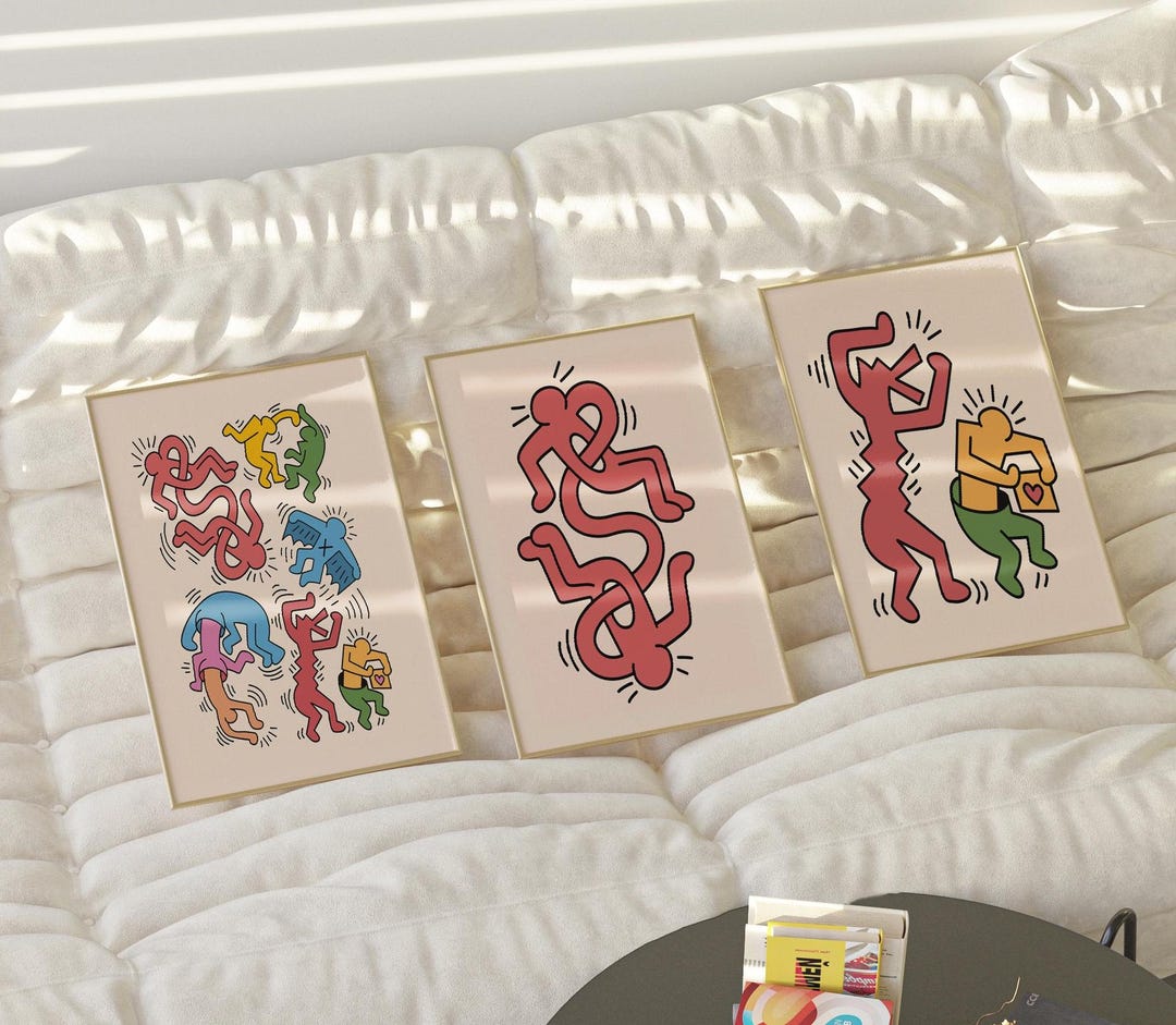 Museum Quality Keith Haring Poster Set of 3, Pop Art Print, 80s ...
