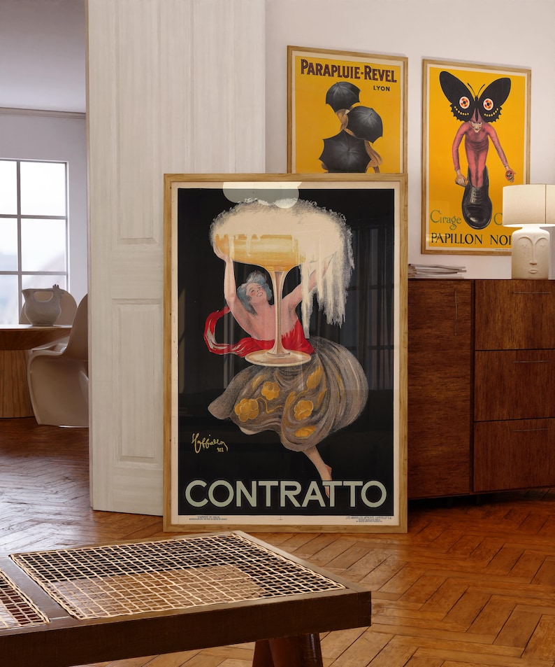 Museum Quality Vintage Liquor Poster Set of 3 – Contratto, Cinzano ...