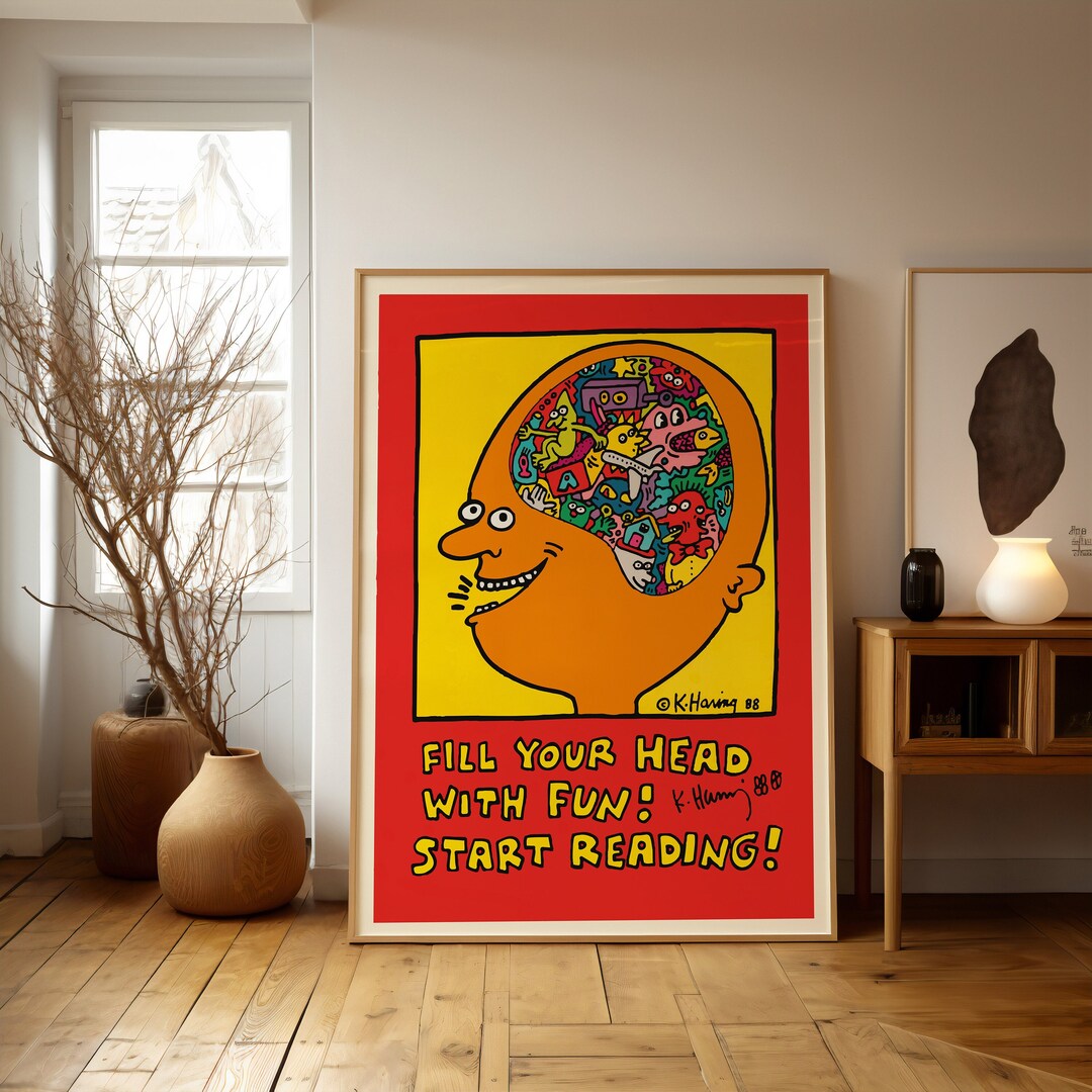 Keith Haring Fill Your Head With Fun Museum Quality Art Print, Keith ...