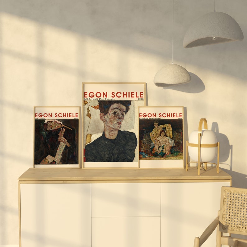 Egon Schiele Poster Egon Schiele Wall Art Birthday Gift Housewarming ...