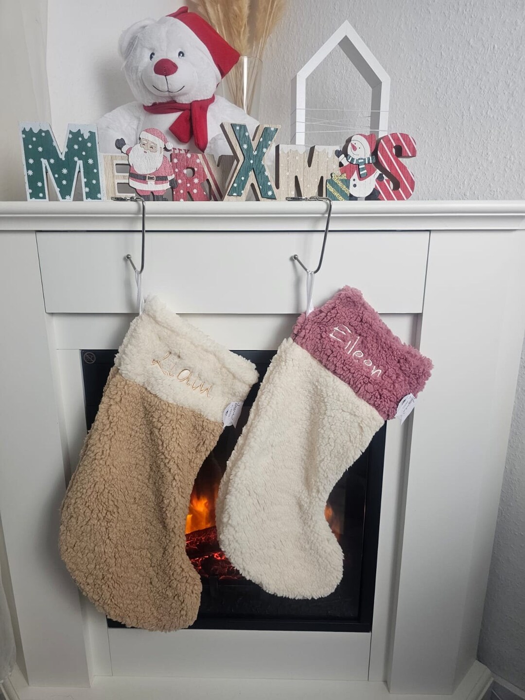 St. Nicholas Boots Personalized Name Christmas Stocking Christmas Boots ...