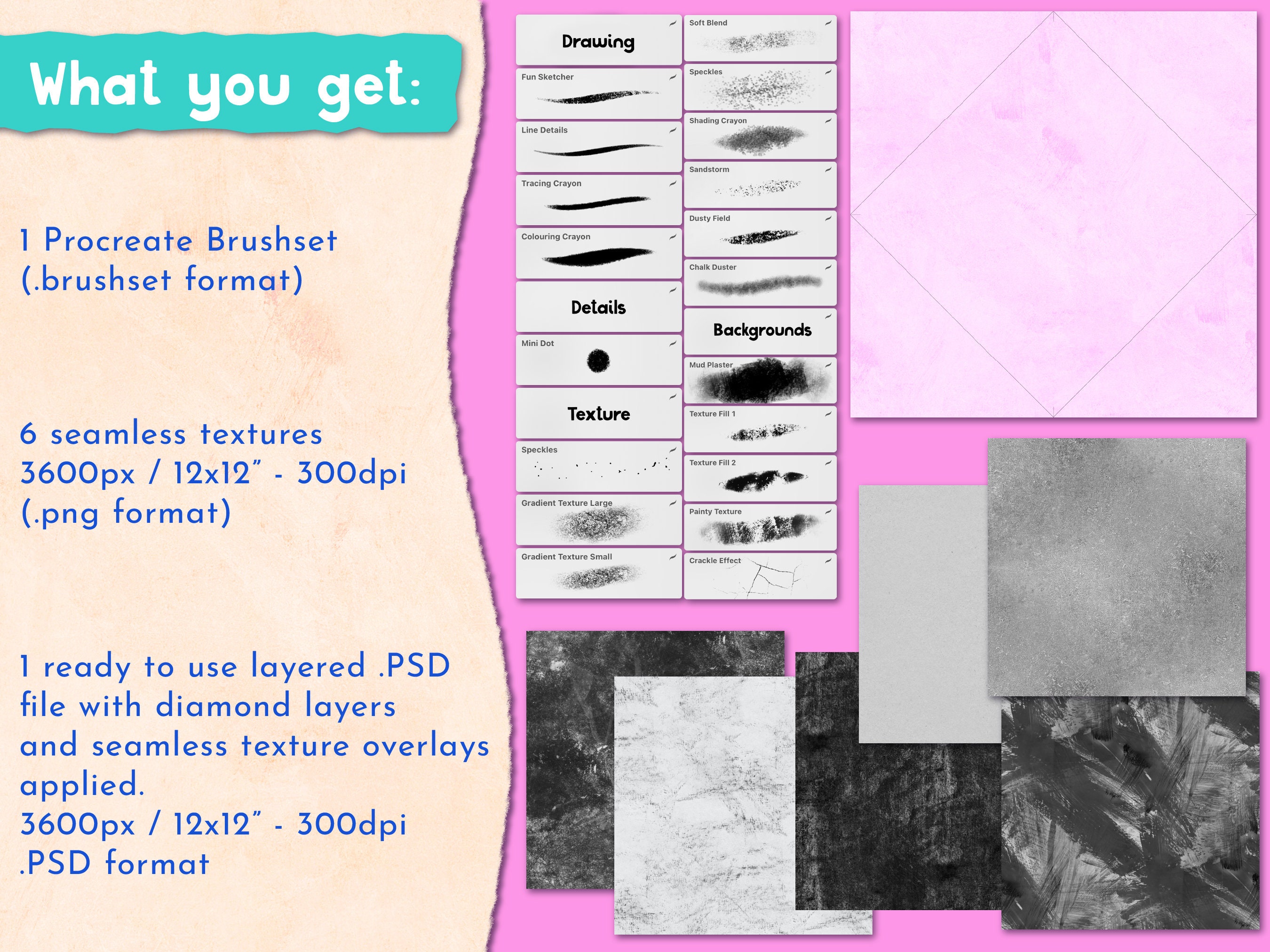 The Pattern Maker Canvas for Procreate Texture Brushes and - Etsy