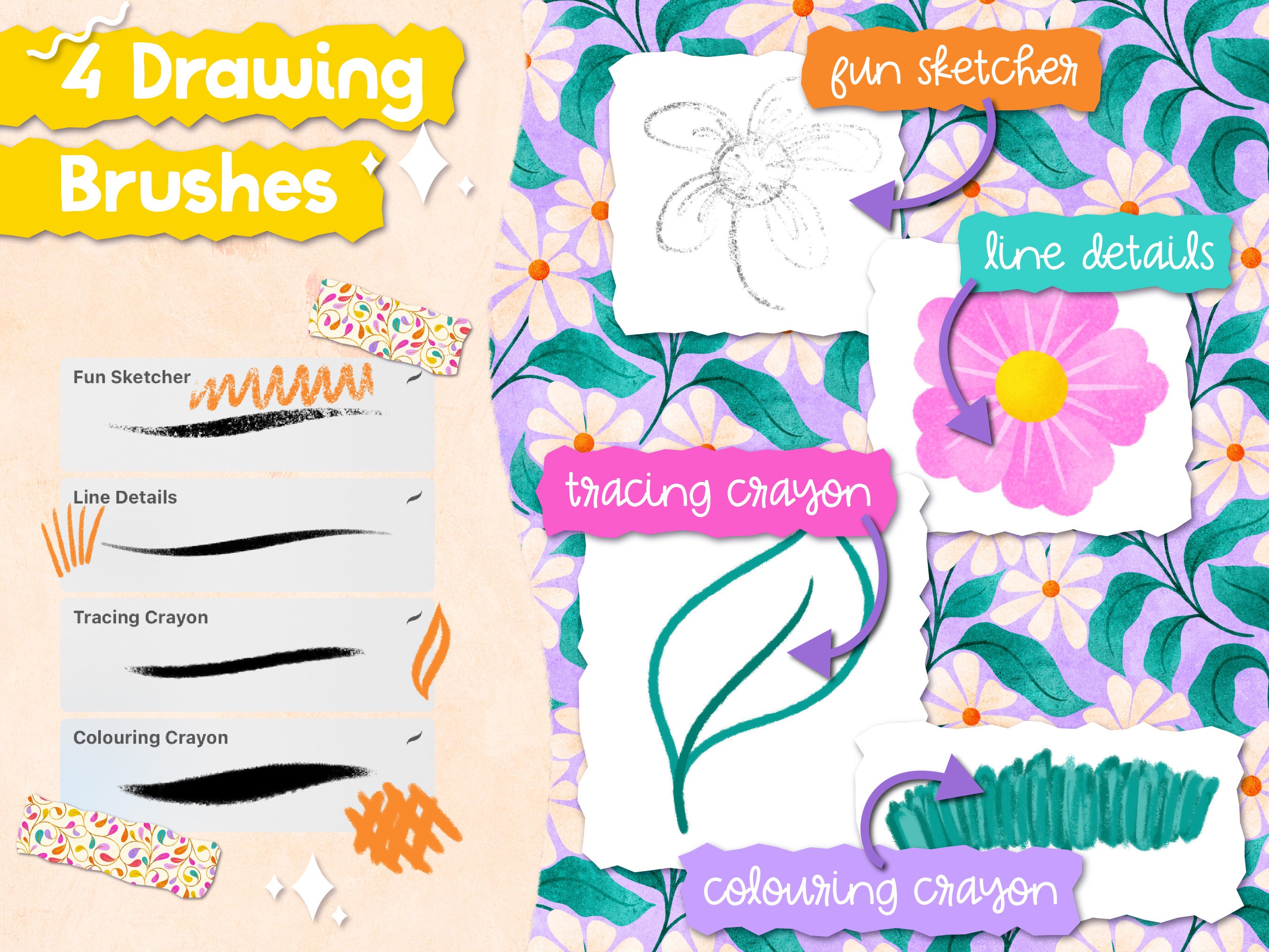 The Pattern Maker Canvas for Procreate Texture Brushes and - Etsy