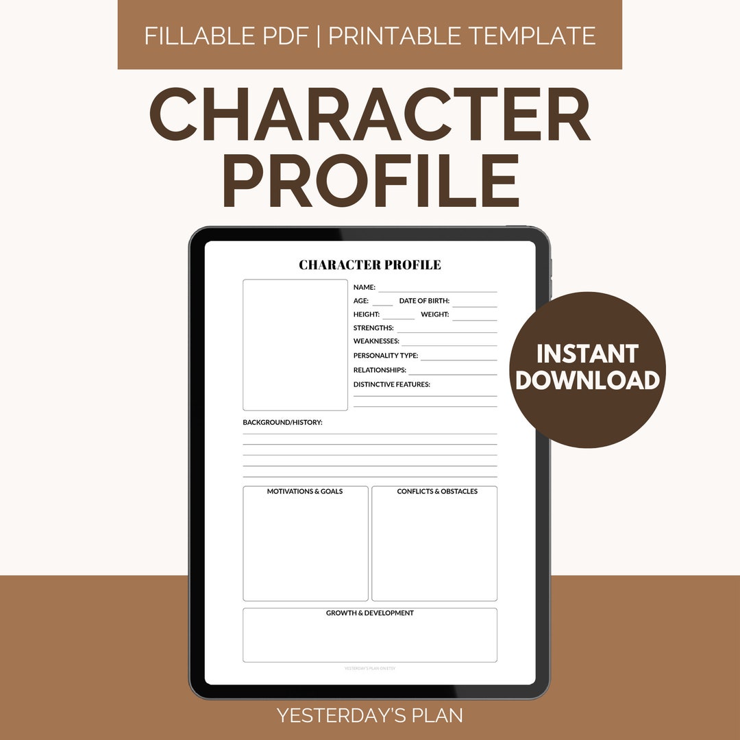 Character Profile Template | Character Creation Tool | Writing ...