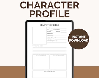 Character Profile Template - Etsy